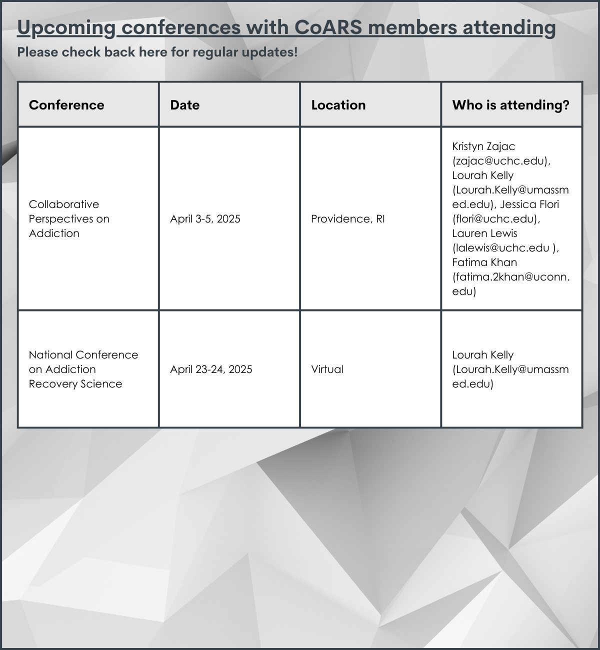 CoARS – Recovery Research Institute