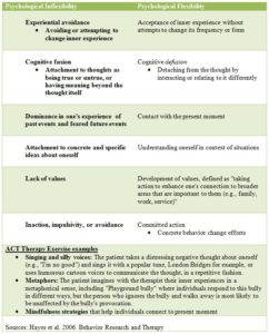 6 core processes of acceptance & commitment therapy ACT – psychological ...