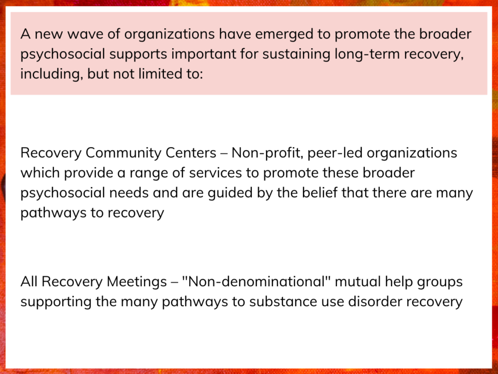 Recovery community centers: Is participation in these newer recovery ...
