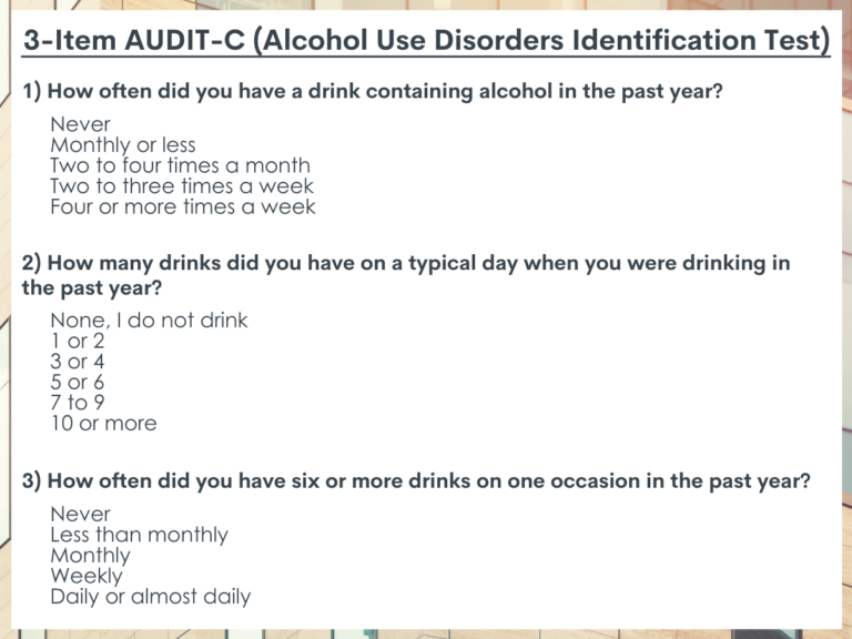Screening for alcohol use disorder in primary care medical settings ...